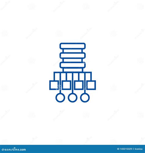 Database Network Illustration Line Icon Concept Database Network Illustration Flat Vector