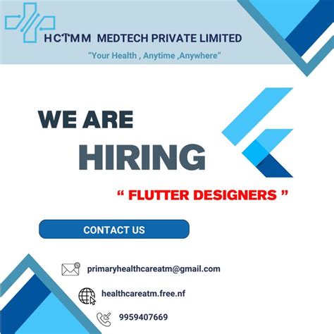 Flutter Flutterinternship Hiring Healthtech Medtech Dart