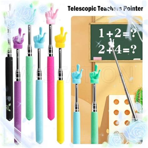 Telescopic Teachers Pointer Rod Finger Design Retractable Teaching Pointer Reading Guide Stick
