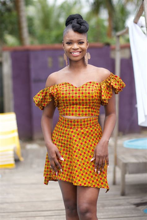 Ayanda African Print Ankara Off Shoulder Crop Top Yellow Naborhi