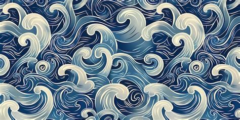 Waves And Curls Seamless Pattern Swatches Included For Illustrator User Pattern Swatches