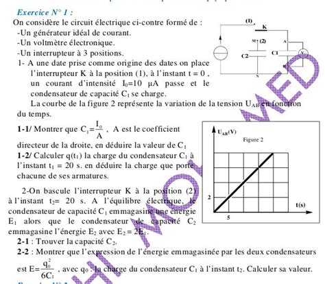 Exercice N 1 On Considre Le Circuit Lectrique Ci Contre Form De Un