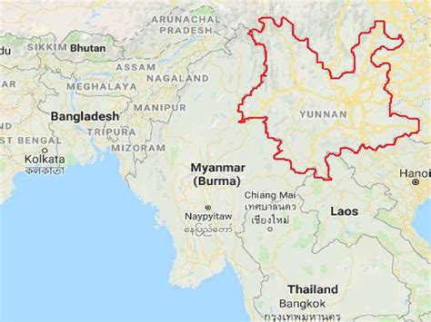 Figure 3 Map Of Yunnan Bordering Myanmar Laos And Vietnam Language