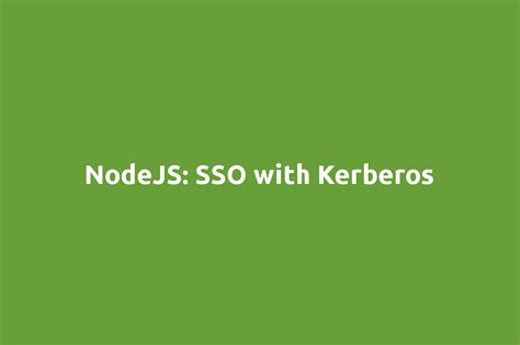SSO With Node JO W B D V