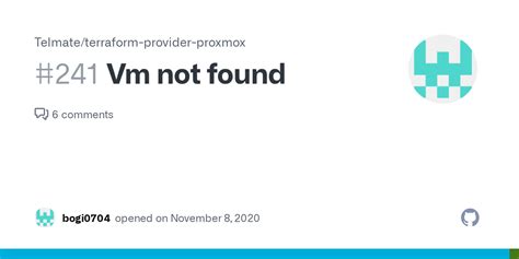 vm not found · issue 241 · telmate terraform provider proxmox · github