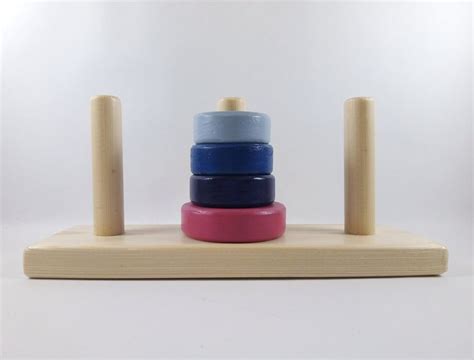 Handmade Wooden Tower Of Hanoi Puzzle