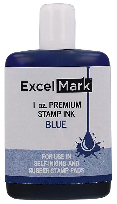 Excelmark Premium Self Inking Stamp Refill Ink 1 Oz Blue Amazon