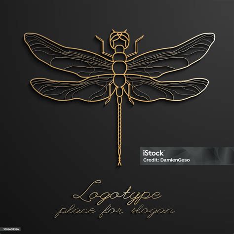 잠자리 로고 디자인 벡터 일러스트 레이 션 Eps10 창의적인 로고 디자이너 개념에 대한 스톡 벡터 아트 및 기타 이미지 개념 골동품 금 금속 Istock