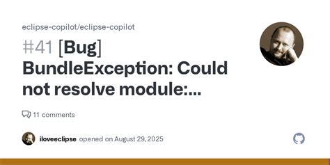 Bug Bundleexception Could Not Resolve Modulepilot