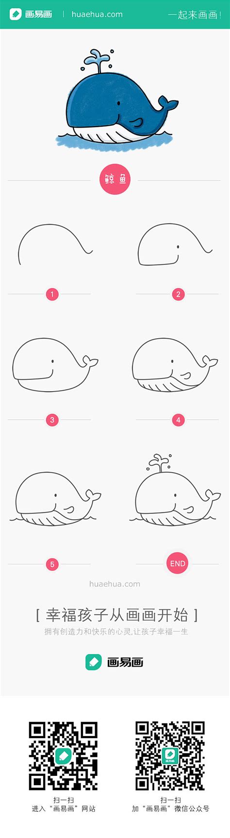 简笔画鲸鱼