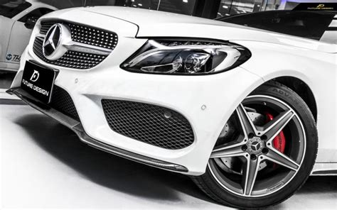 BENZ メルセデスベンツ C Class W205 S205 C205 AMGフロントバンパー用 3点セット リップスポイラー本物