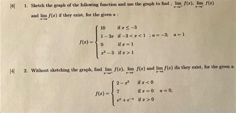 Solved 1 Sketch The Graph Of The Following Function And Use
