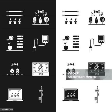 센서 꽃 상태 전구와 식물이 있는 스마트 팜 드론 농업 기술 독립형 센서 및 아이콘을 설정합니다 벡터 농업에 대한 스톡 벡터 아트 및 기타 이미지 Istock