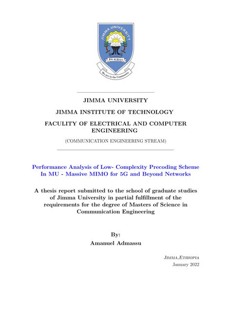 Pdf Performance Analysis Of Low Complexity Precoding Scheme In Mu Massive Mimo For 5g And