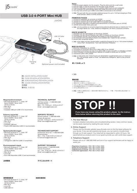 J5 Create JUH340 USB 3 0 4 Port Mini Hub User Manual 1 Page Original Mode