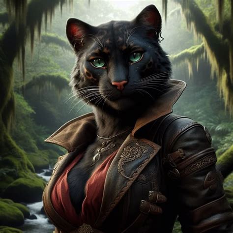 Black Fur Female Tabaxi Dungeons And Dragons Races 5e Dnd In 2024 Anthro Furry Dungeons