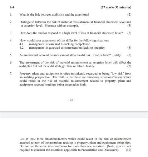 Solved 1 What Is The Link Between Audit Risk And The