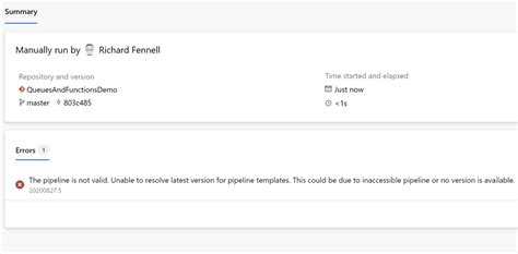 Fix For ‘the Pipeline Is Not Valid Error Unable To Resolve Latest Version On An Azure Devops
