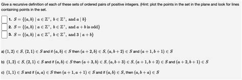 Solved Give A Recursive Definition Of Each Of These Sets Of