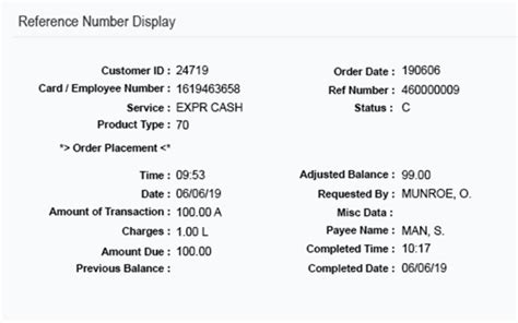 Use Reference Number Display Comdata Resource Center
