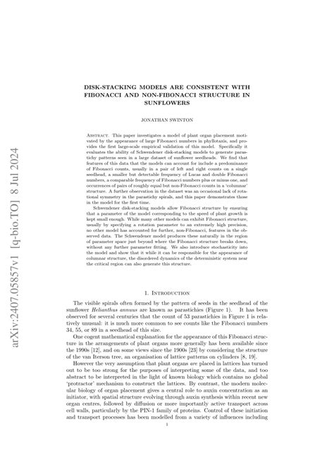 Pdf Disk Stacking Models Are Consistent With Fibonacci And Non