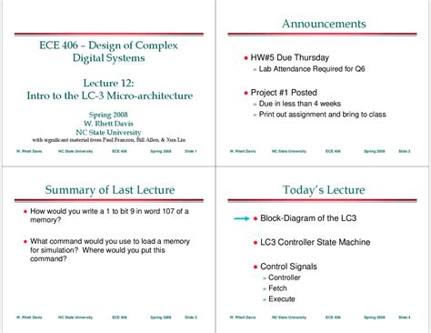 Lecture Slides On Lc 3 Micro Architecture Ece 406 Docsity