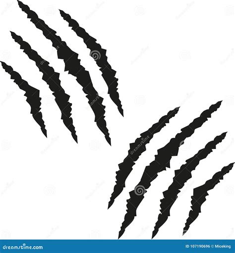 Claw Scratch Marks Stock Vector Illustration Of Shred 107190696
