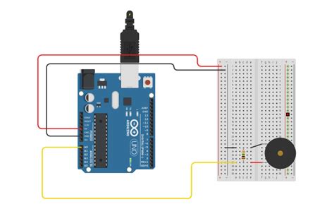 Circuit Design Sensor Piezo Tinkercad