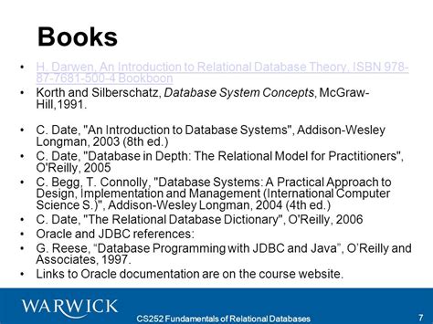 Dr Alexandra I Cristea Cs 252 Fundamentals Of Relational Databases