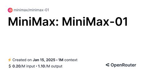 Minimax 01 Api Providers Stats Openrouter