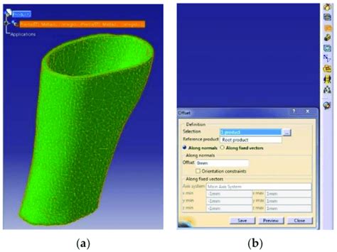 Catia Software Reduced Mesh A And Offset Tool B Download Scientific Diagram