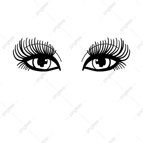 긴 속눈썹 매혹적인 눈 클립 아트 흑백 애니메이션 눈 속눈썹 클립 아트 눈 클립 아트 Png 일러스트 및 Psd 이미지 무료 다운로드 Pngtree