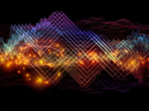 기술 사진과 관련된 검은색 배경에 격리된 컬러 라인 및 조명의 임펄스 진동 광학 흐름 시리즈 배경 디자인 사진 무료 다운로드 Lovepik
