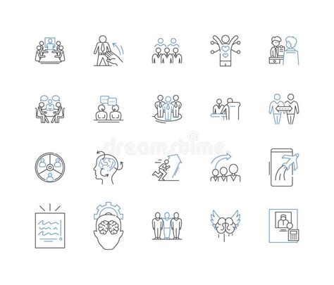 Collaboration Exercises Line Icons Collection Teamwork Communication Cooperation