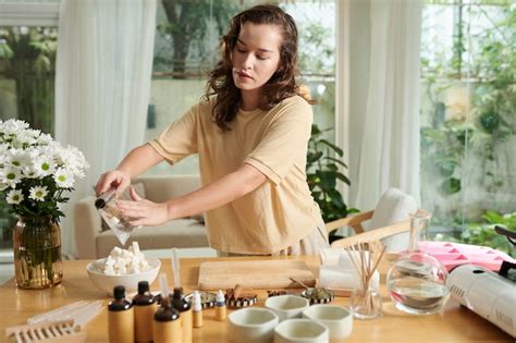 Premium Photo Woman Preparing Soap Base For Melting