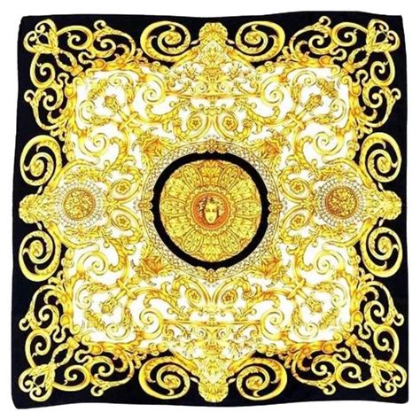 1990s Iconic Gianni Versace Medusa Barocco Print Silk Scarf Etsy