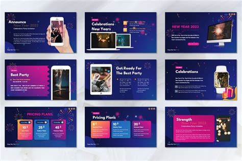 Celebrate New Year 2023 Powerpoint Template Incl Blackfriday And 2023