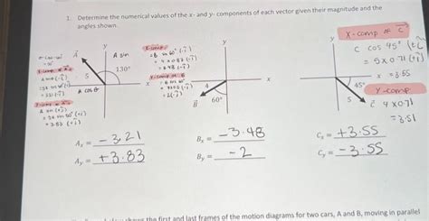 solved 1 determine the numerical values of the x and