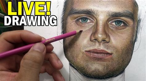Live Colored Pencil Drawing How To Draw Realistic Portraits Youtube