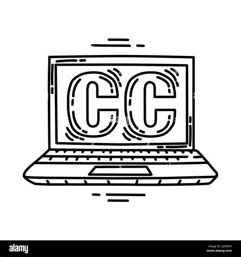 Closed Caption Mode Part Of Computer And Operating System Hand Drawn Icon Set Vector Stock