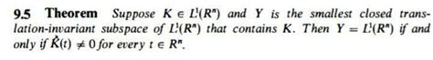 95 Theorem Suppose K∈l1rn And Y Is The Smallest