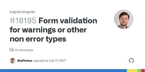 Form Validation For Warnings Or Other Non Error Types Issue Angular Angular GitHub