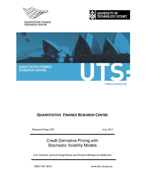 Pdf Credit Derivative Pricing With Stochastic Volatility Models