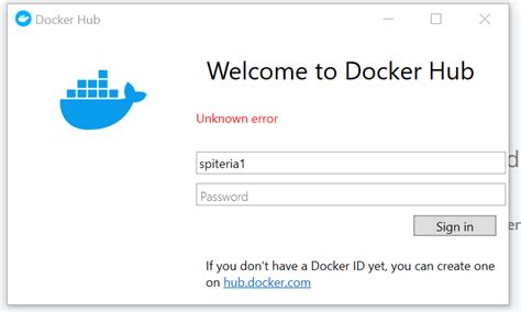 unknown error when logging in to docker hub docker desktop docker community forums