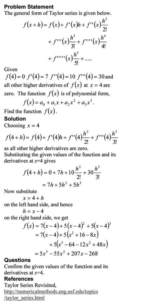 Taylor Series Exercise Method 1 The Numerical Methods Guy