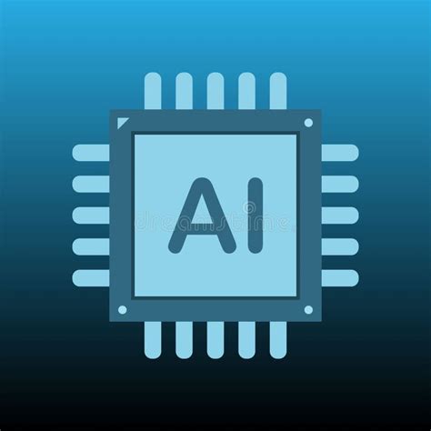 Artificial Intelligence Icon Circuit Cpu Chip Symbol Vector