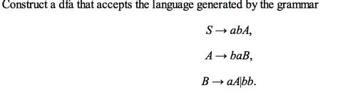 Solved Construct A Dfa That Accepts The Language Generated