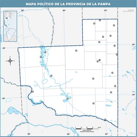 Mapa Político Mudo De La Provincia De La Pampa Ex