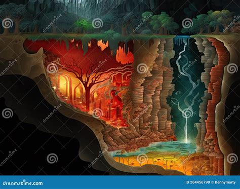 Cross Section Of Earth Subsurface Layers Royalty Free Stock Image
