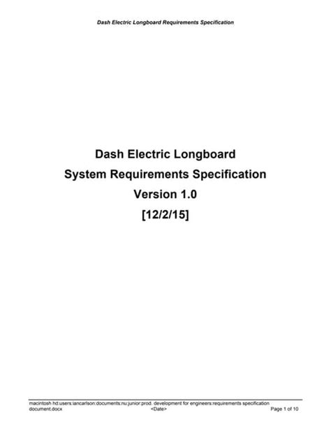 Requirements Specification Document Pdf